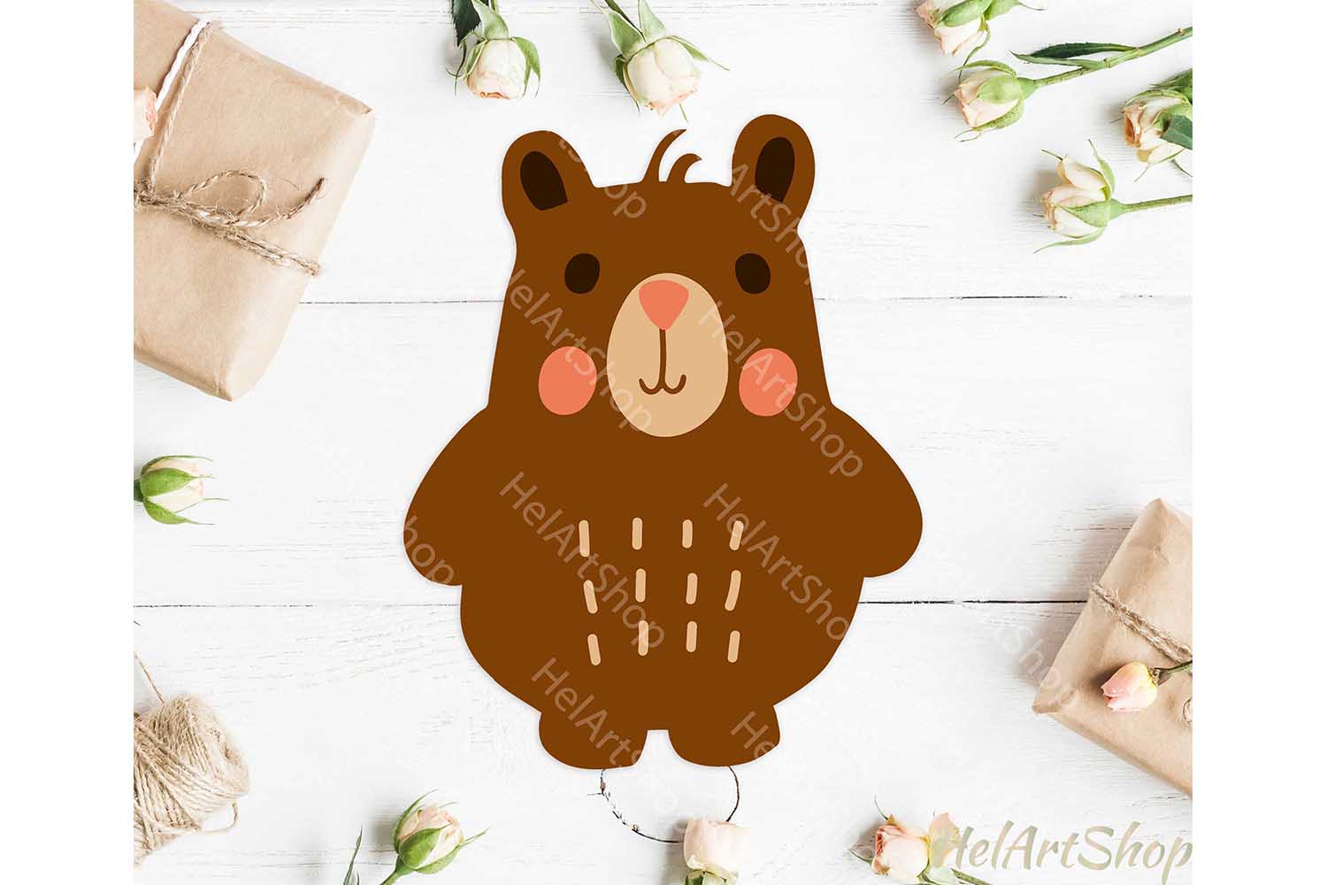Cute Bear svg, Woodland svg, Forest Animal svg