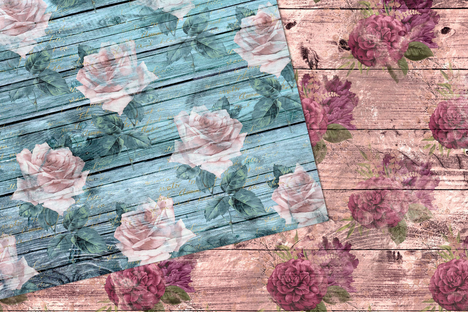Shabby Chic Wood Digital Paper