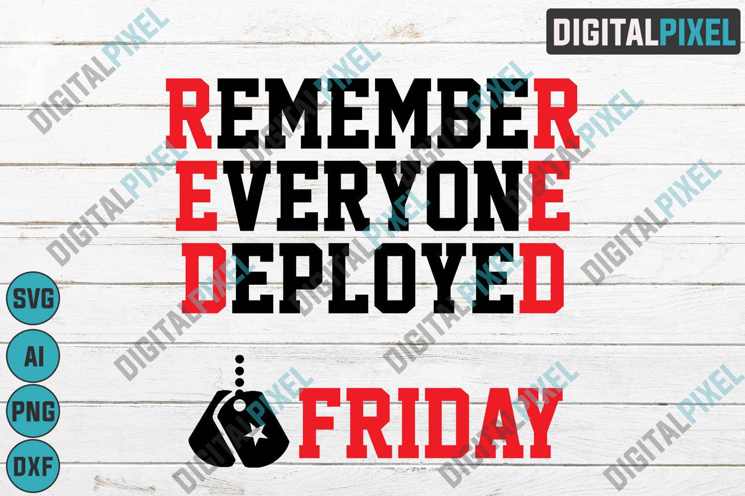 Red Friday SVG PNG DXF Circut Cut Silhouette 3 Deployed (382803) | SVGs ...