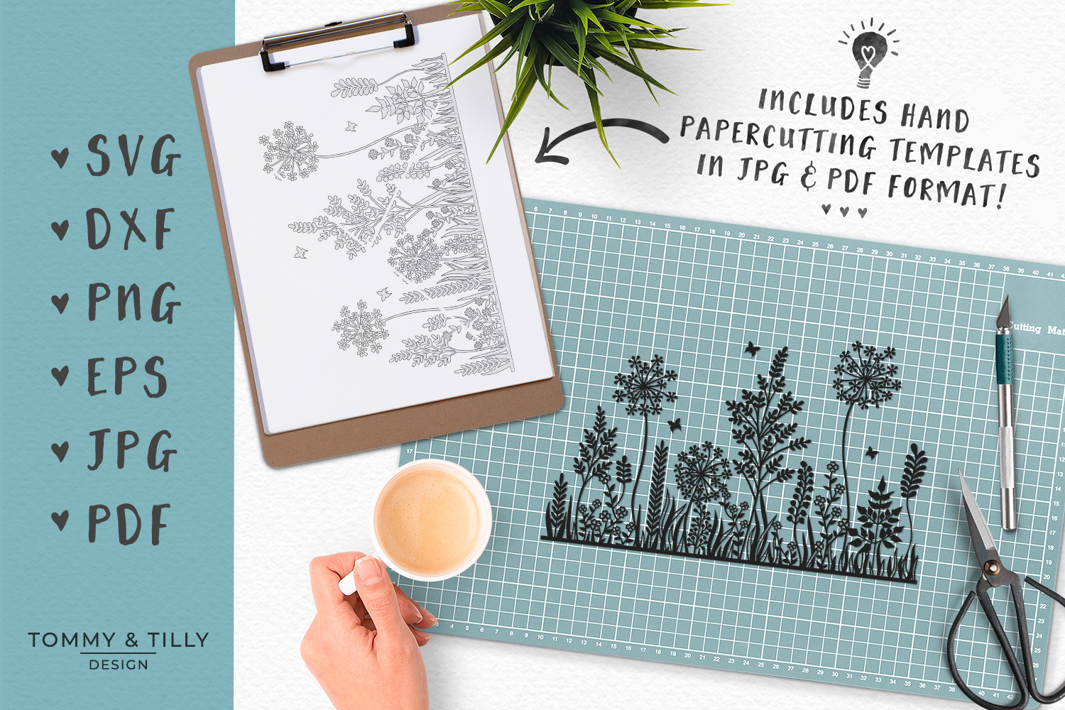 Meadow - SVG EPS DXF PNG PDF JPG Cutting File (104481) | SVGs | Design ...