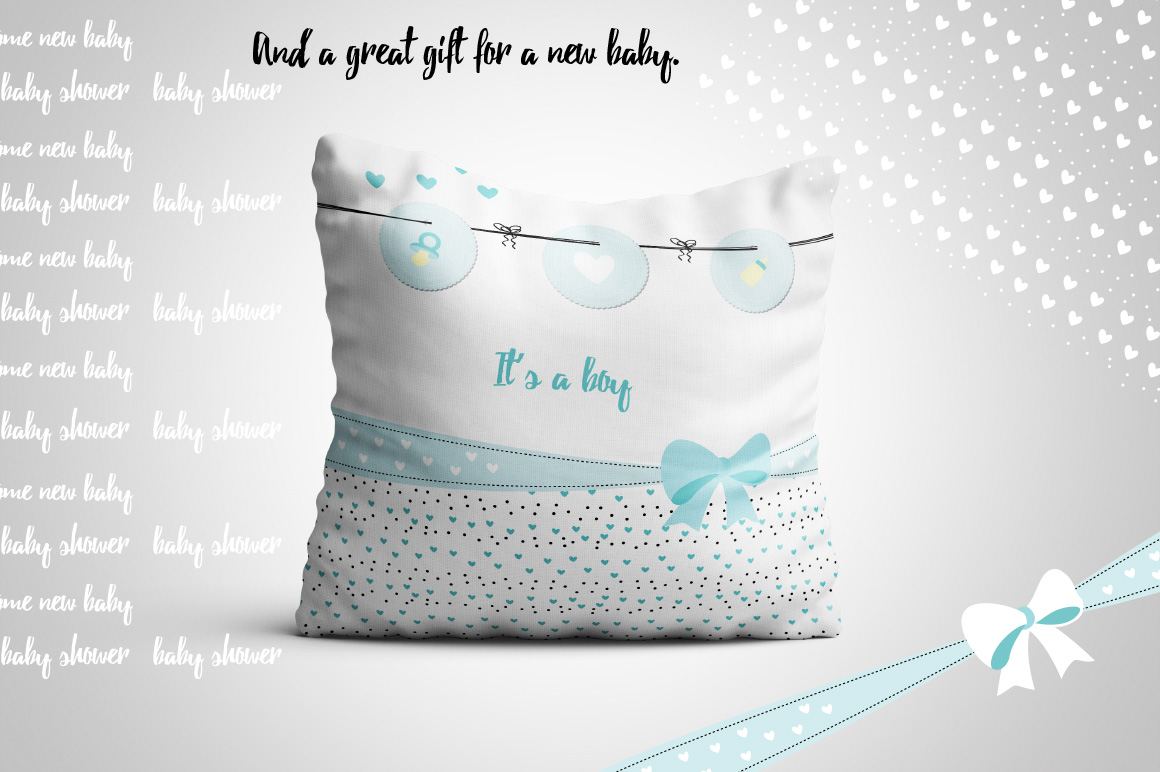 Baby shower set - It's a boy (192671) | Illustrations | Design Bundles