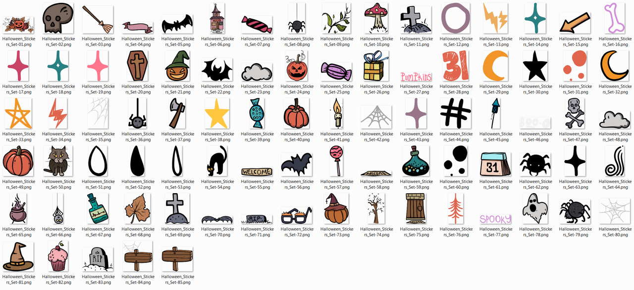 Halloween Doodle Set (38938) | Illustrations | Design Bundles