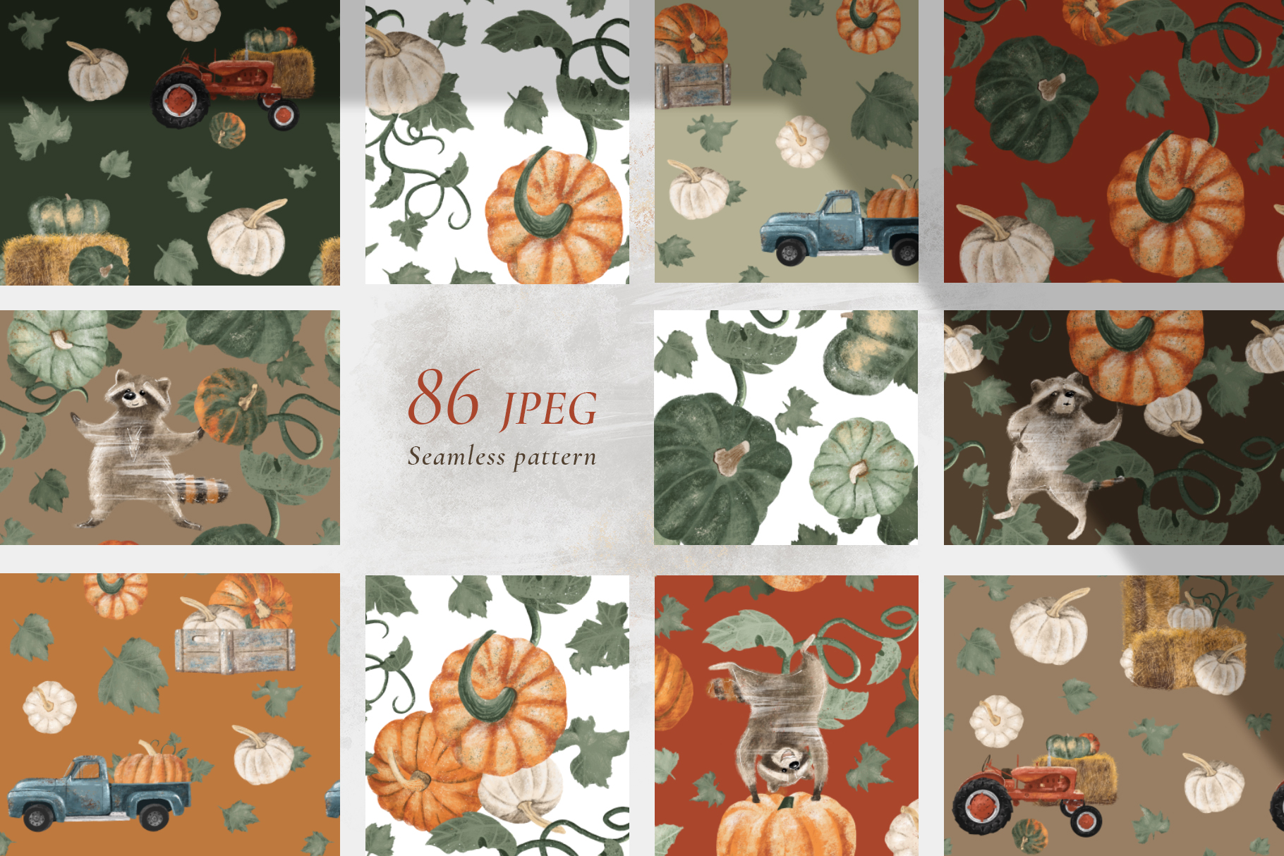 Autumn harvest pattern set