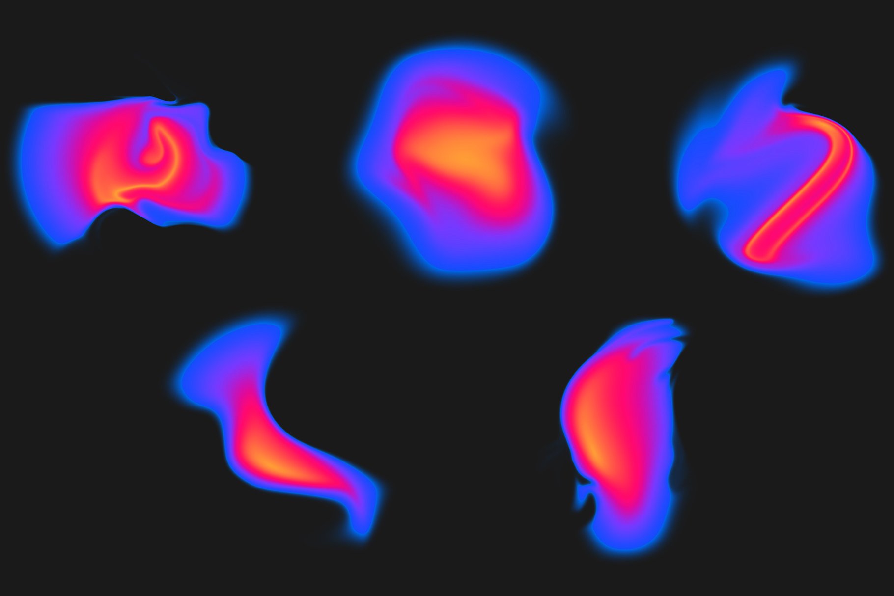 25 Abstract Png Neon Elements