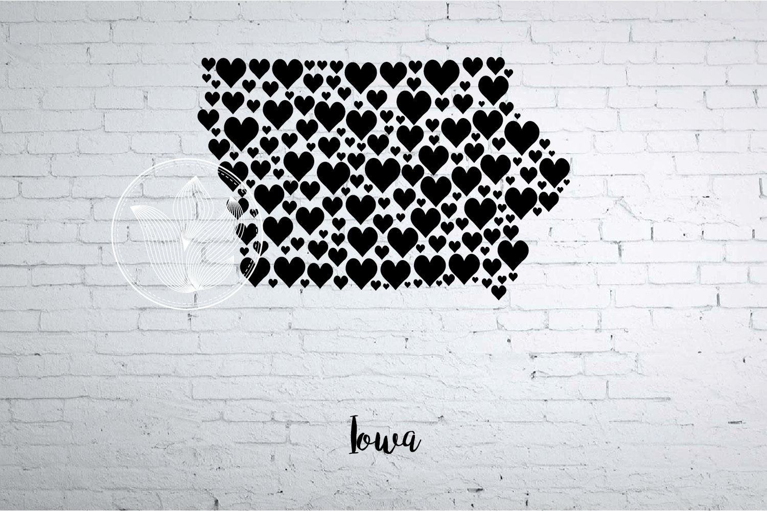 Iowa heart map jpg, png, eps, svg, dxf, pdf
