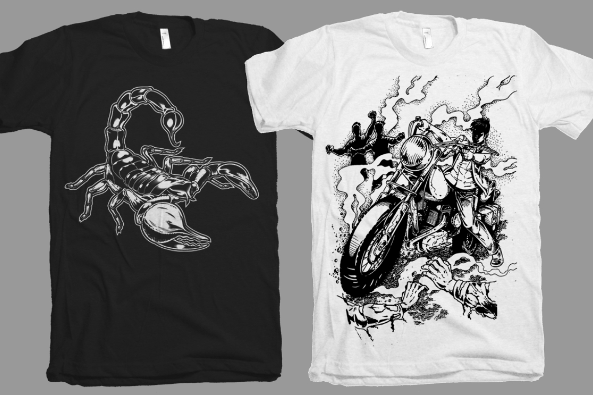 19 Illustrations Tshirt Designs Bundle