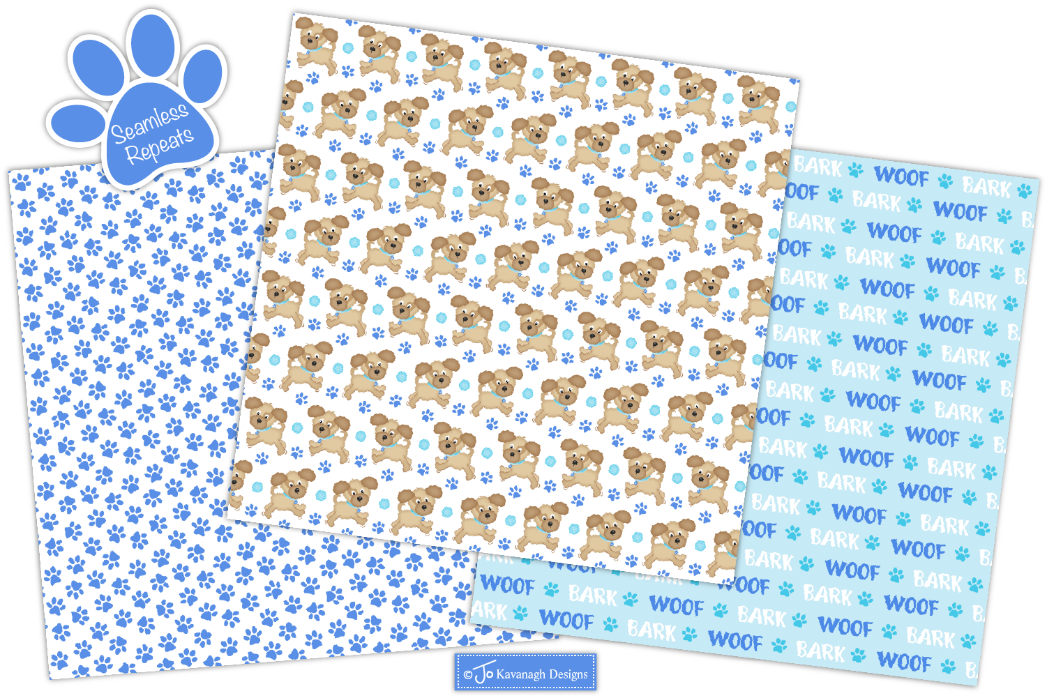 Dog Digital Papers, Dog Patterns, Puppy Dogs -P40 (281295) | Patterns ...