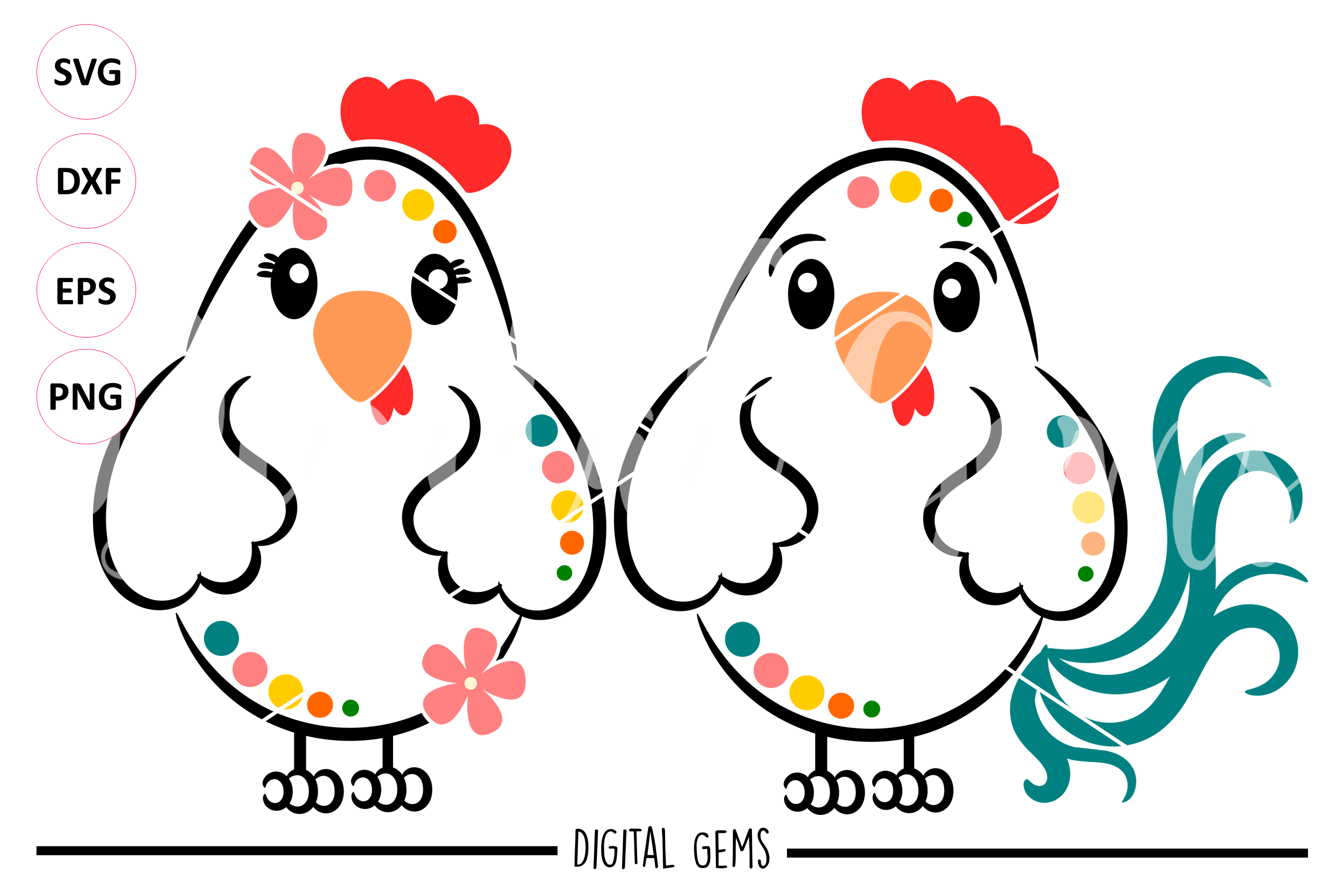 Chicken SVG / DXF / EPS / PNG files