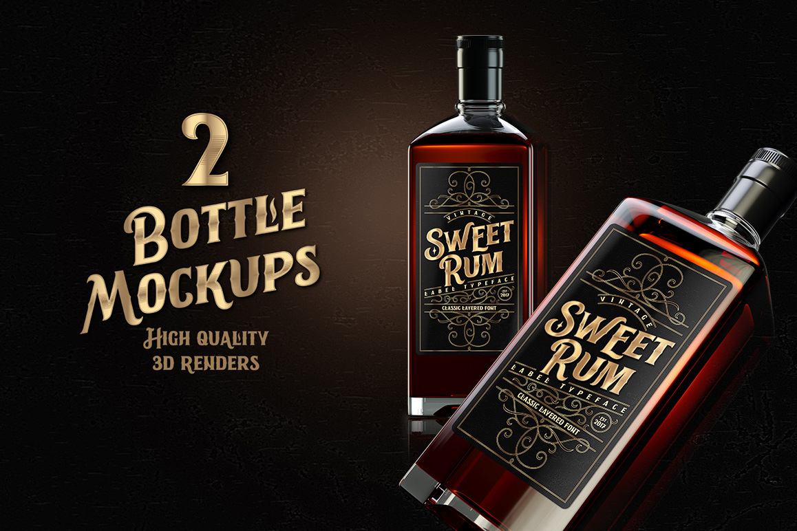 Sweet Rum Font, Label, Mockup (110690) | Regular | Font Bundles