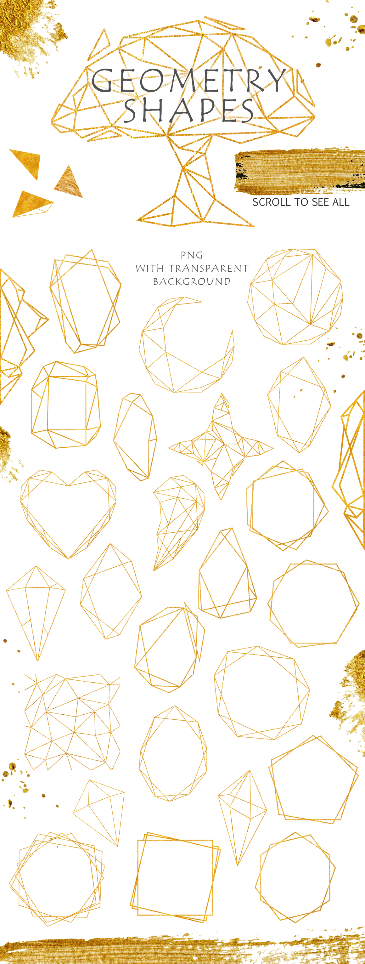 Gold Geometry shapes Vol. 1