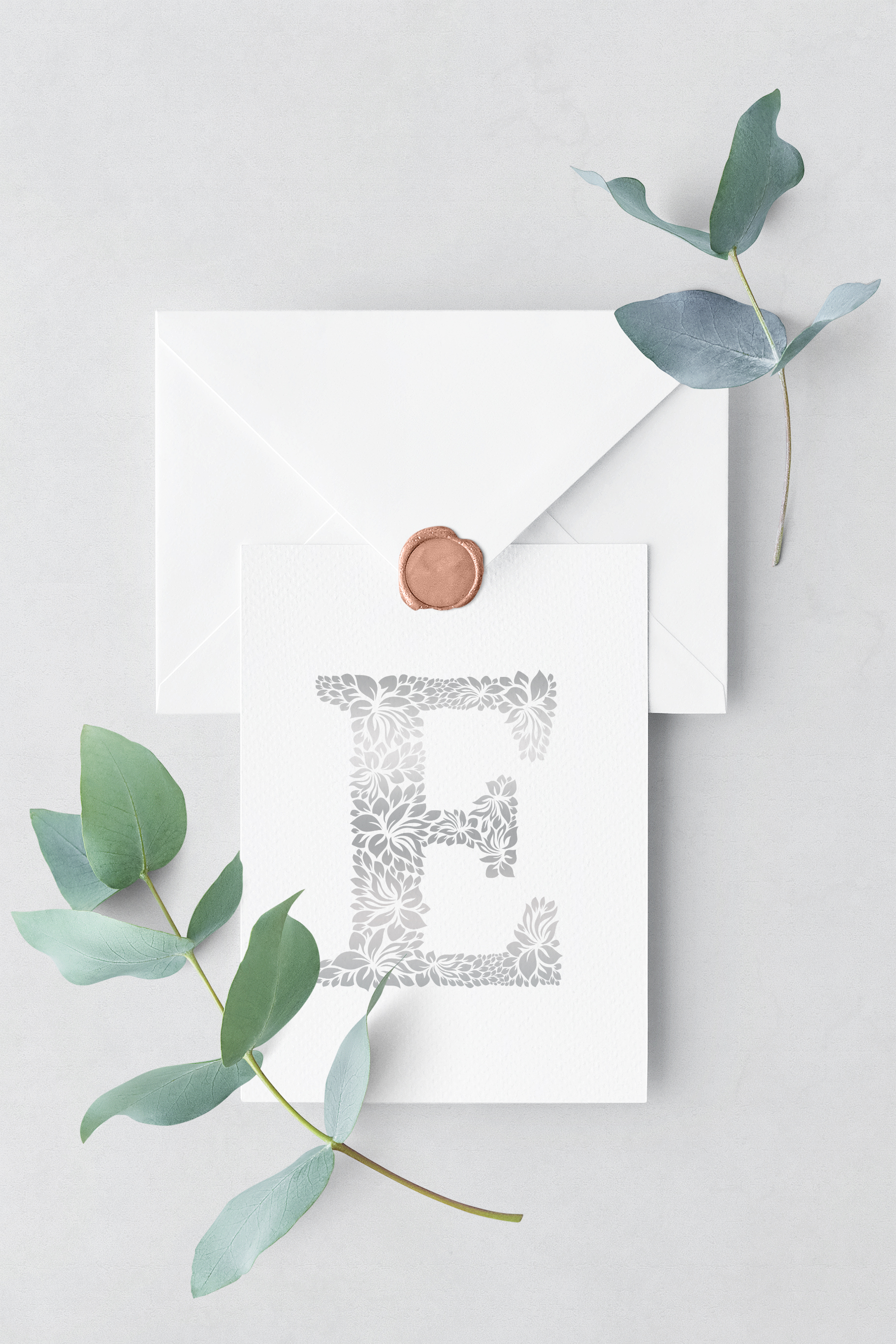 Letter E - Floral Logo Template