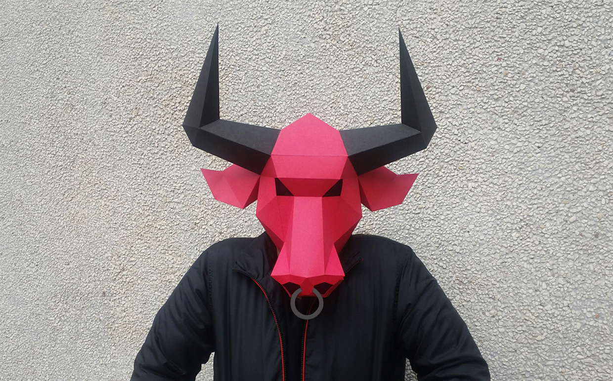 DIY Bull Mask - 3d papercraft (23273) | Printables | Design Bundles
