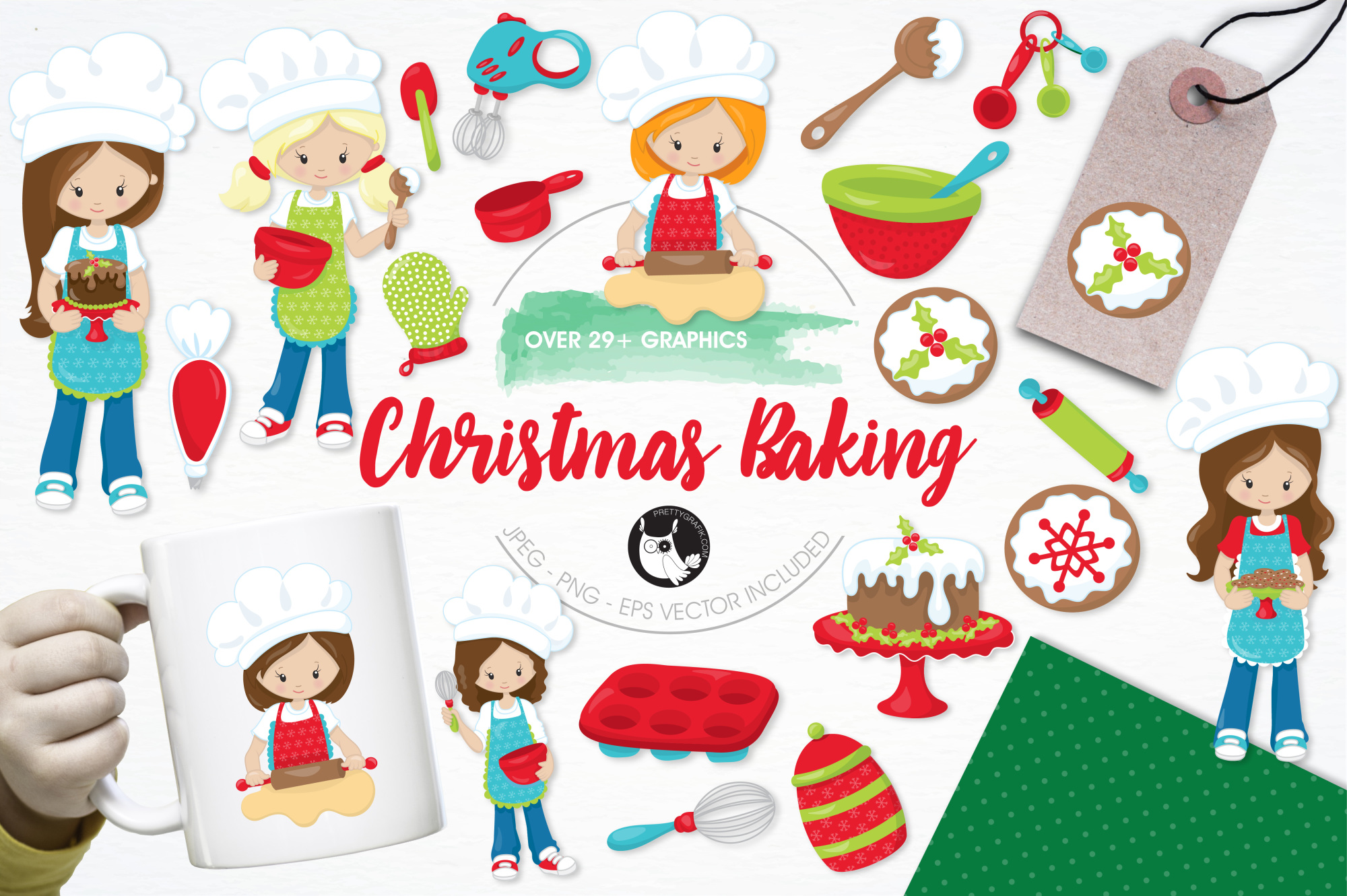 Christmas Baking graphics and illustrations (14594) | Illustrations ...