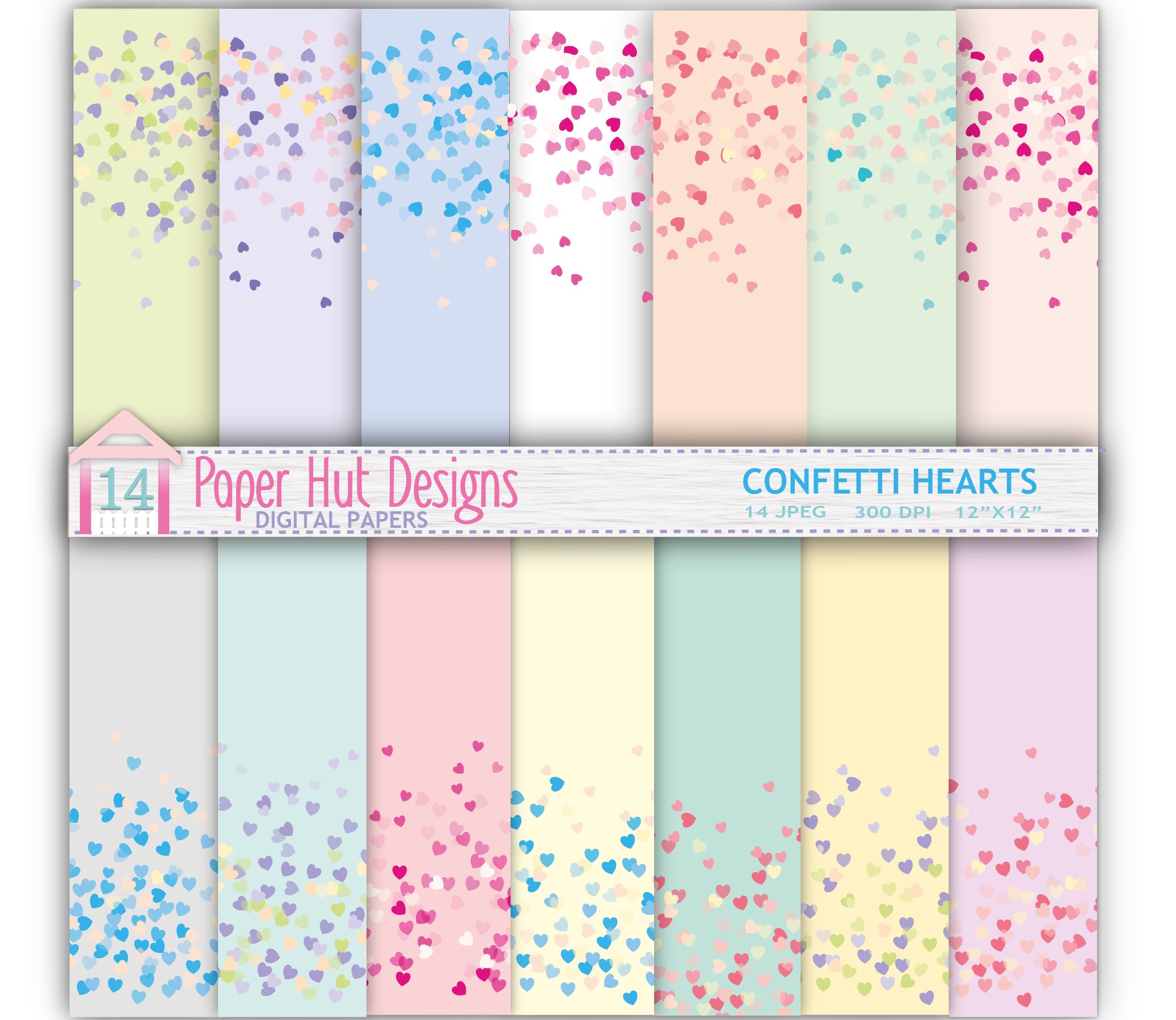 Wedding Confetti Digital Papers (65342) | Papers | Design Bundles
