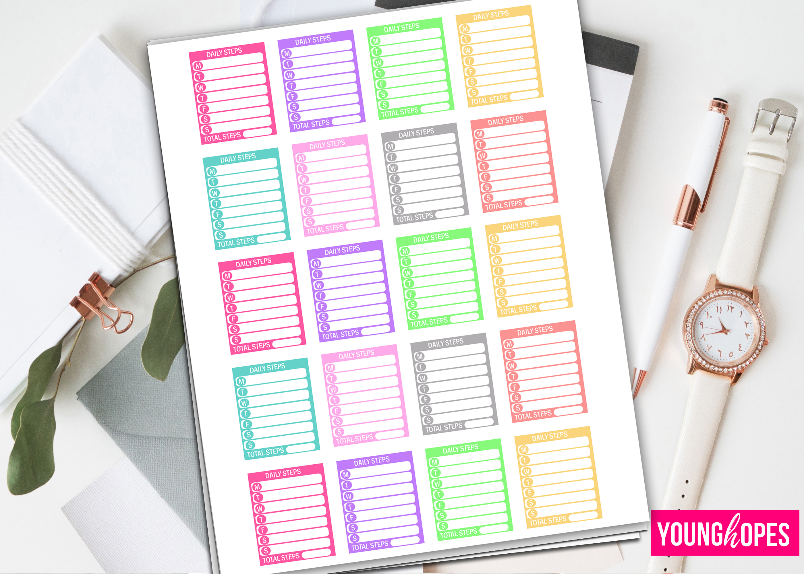 Daily Steps Stickers- Daily Steps Planner Stickers