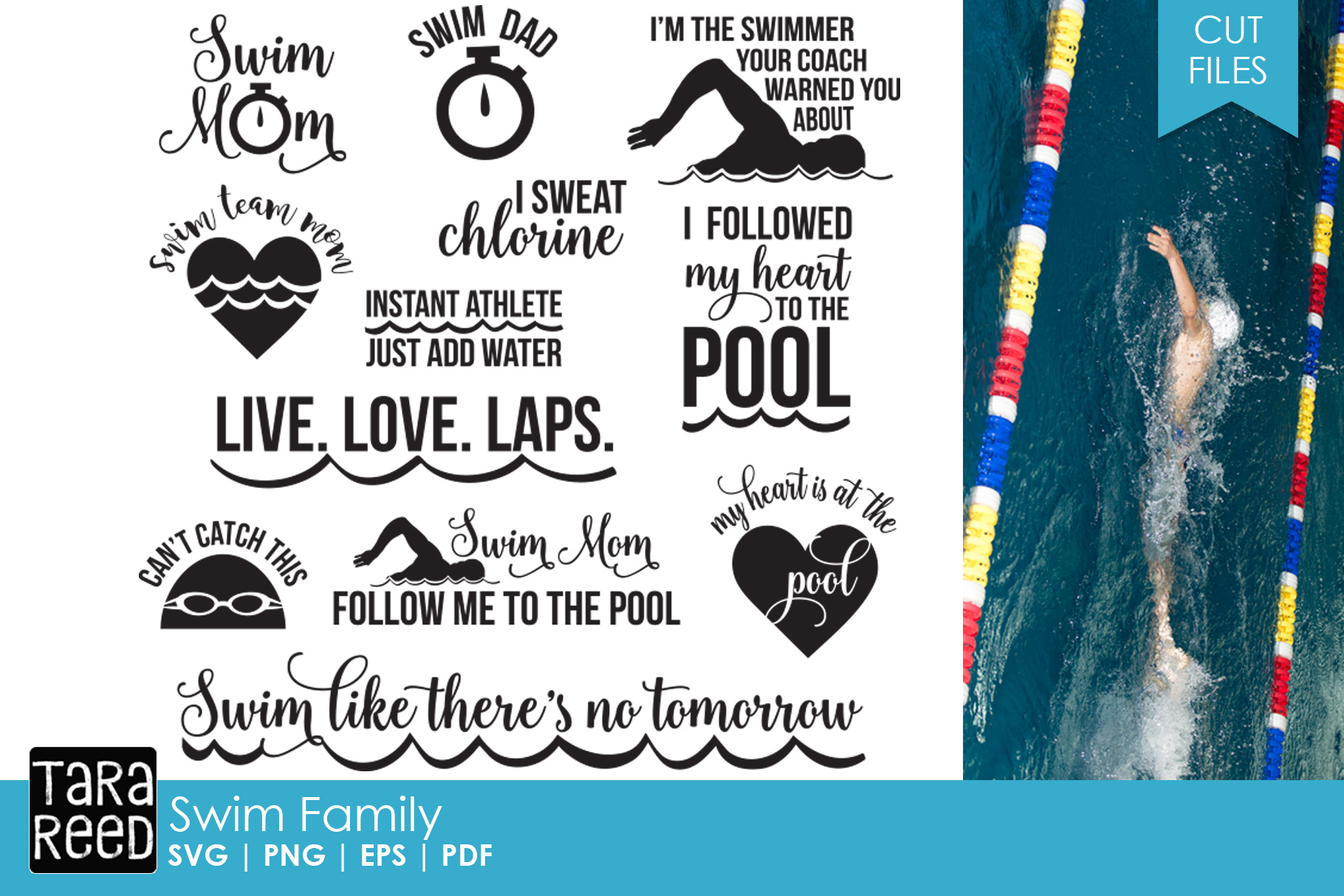 Swim Family - Swimming SVG and Cut Files for Crafters