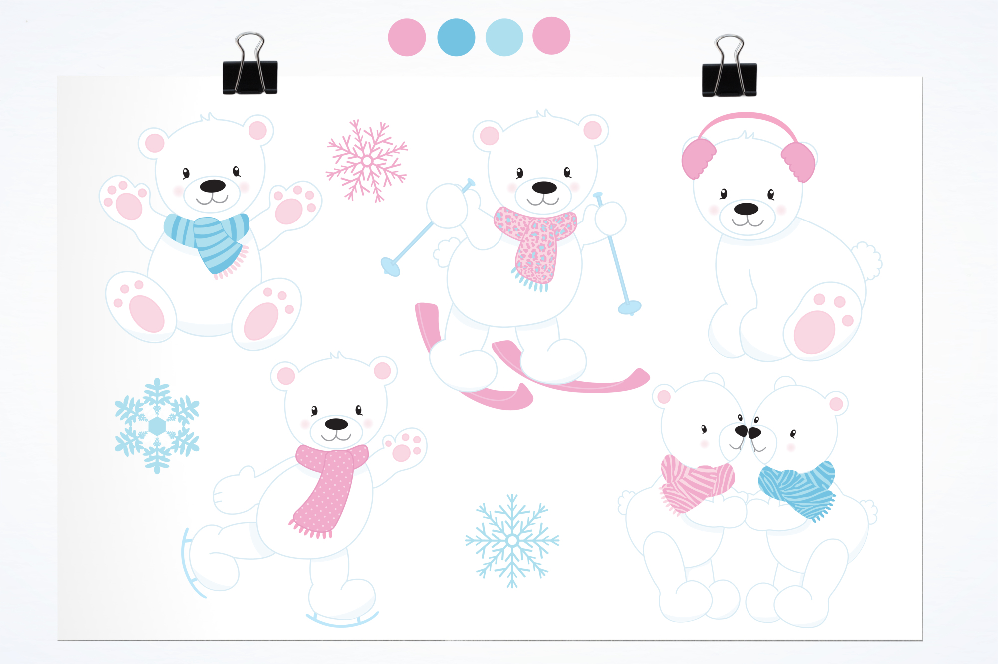 Winter Polar Bears graphics and illustrations (17134) | Illustrations ...