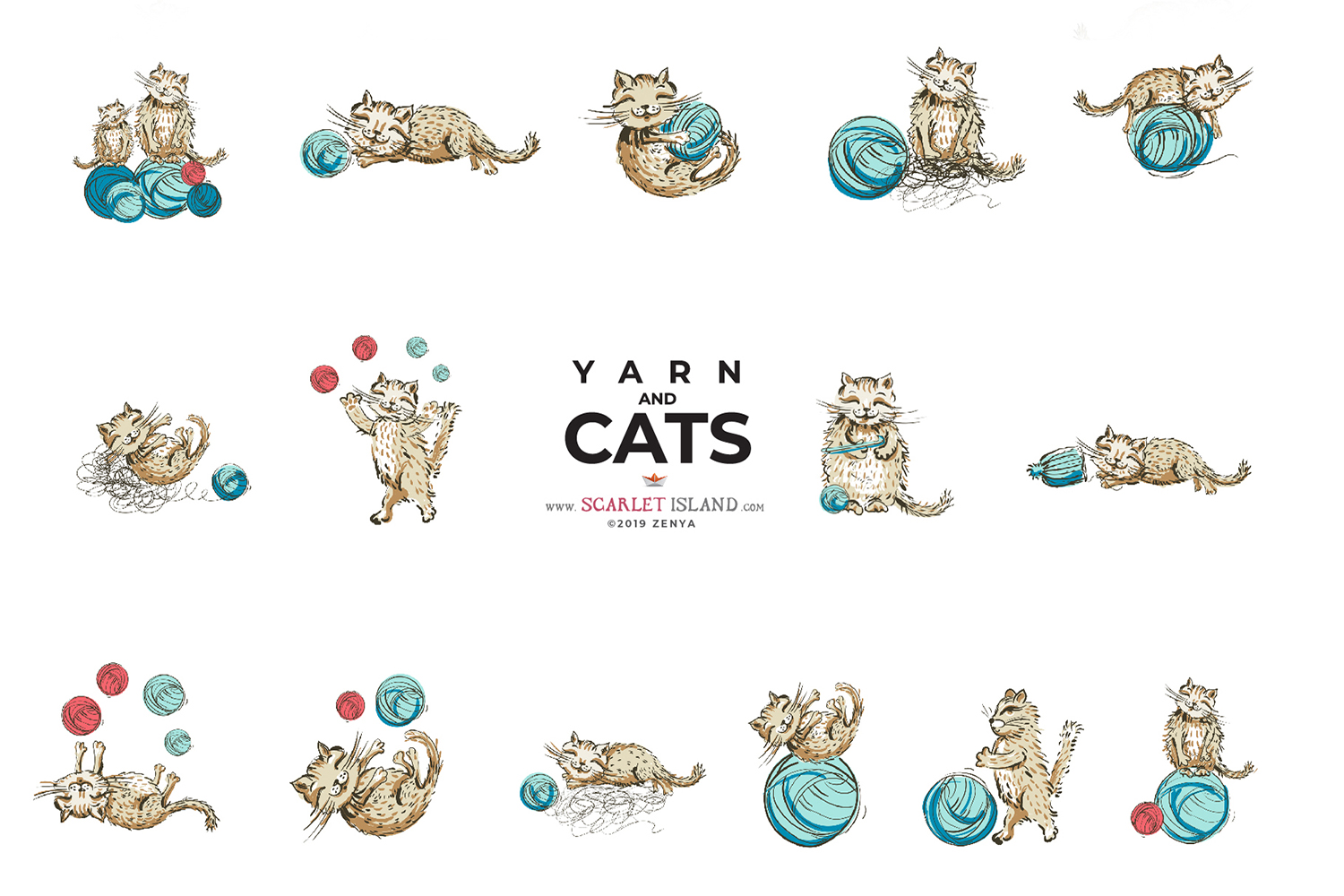 Yarn Cats clipart