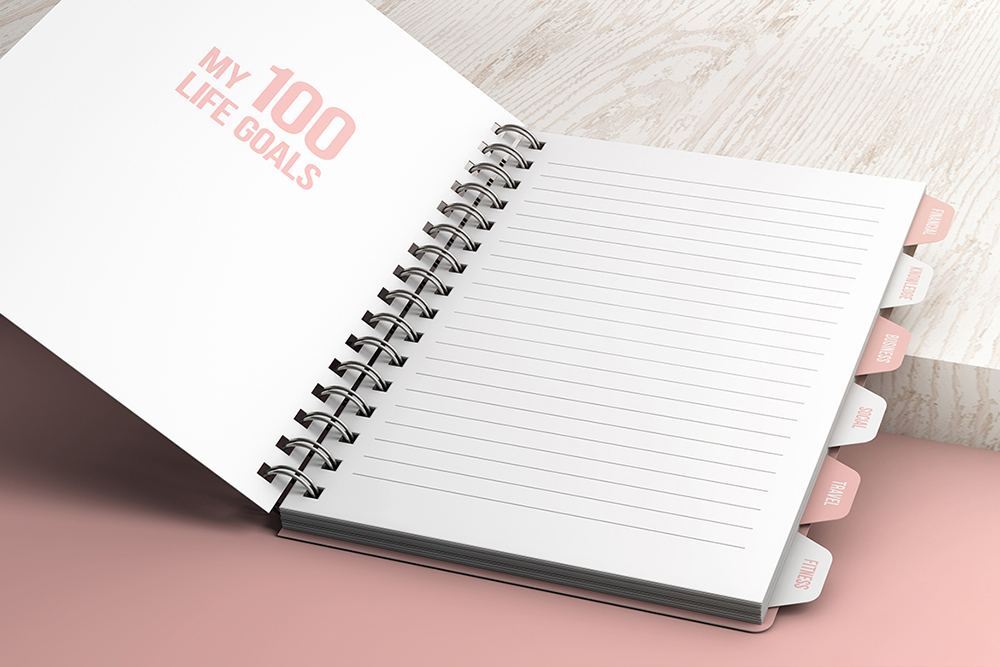 Spiral Notebook With Tabs Mockup