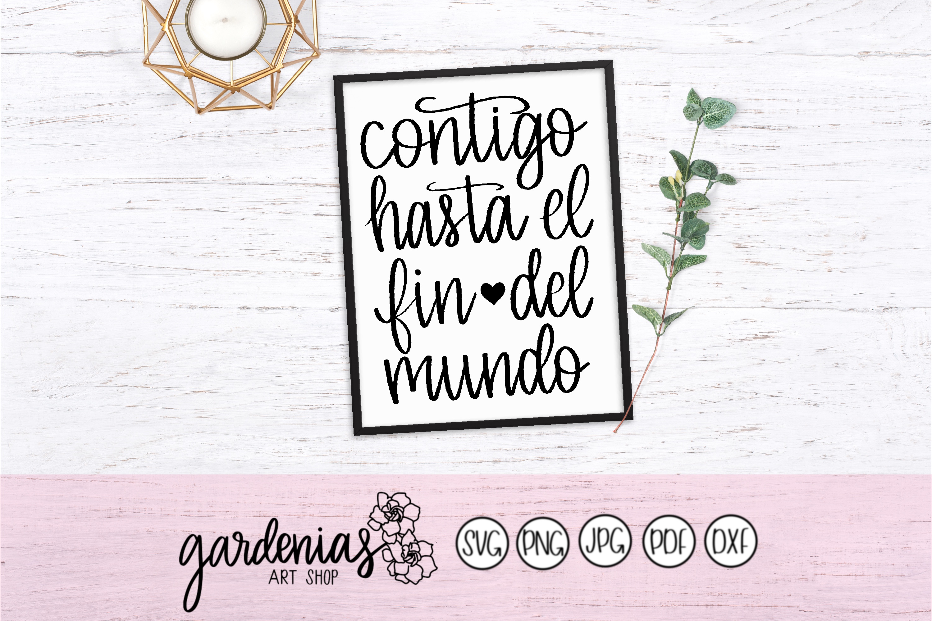 Contigo hasta el fin del mundo (211467) | SVGs | Design Bundles