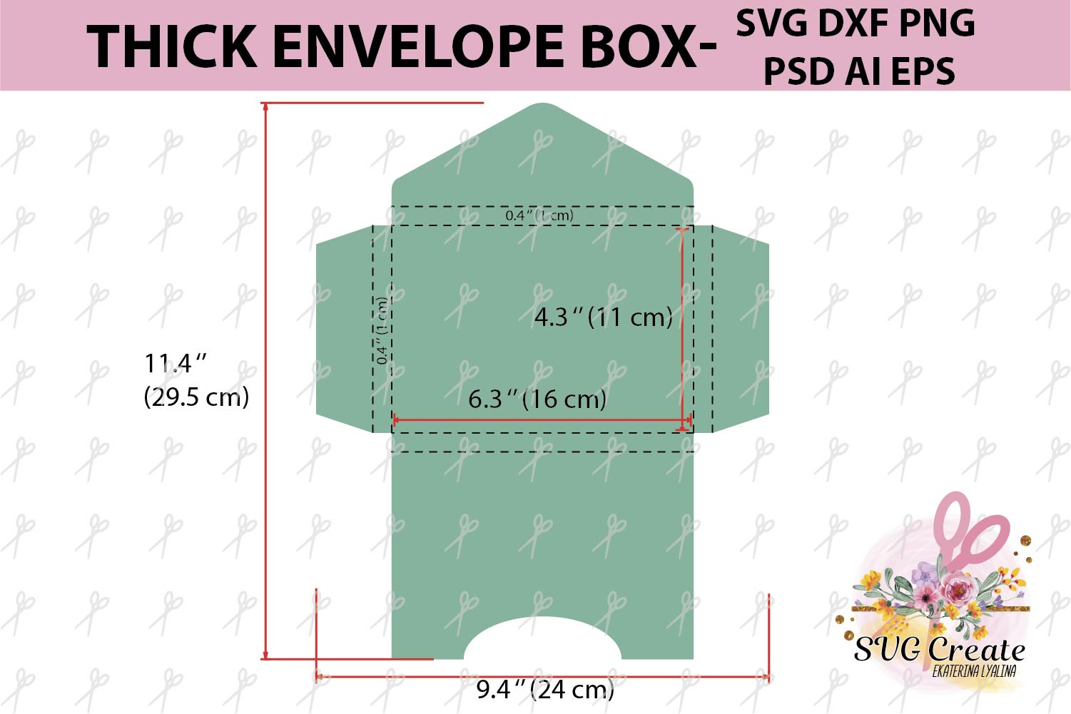 Envelope Template Box Thick Svg Cut File Paper Cut Photo