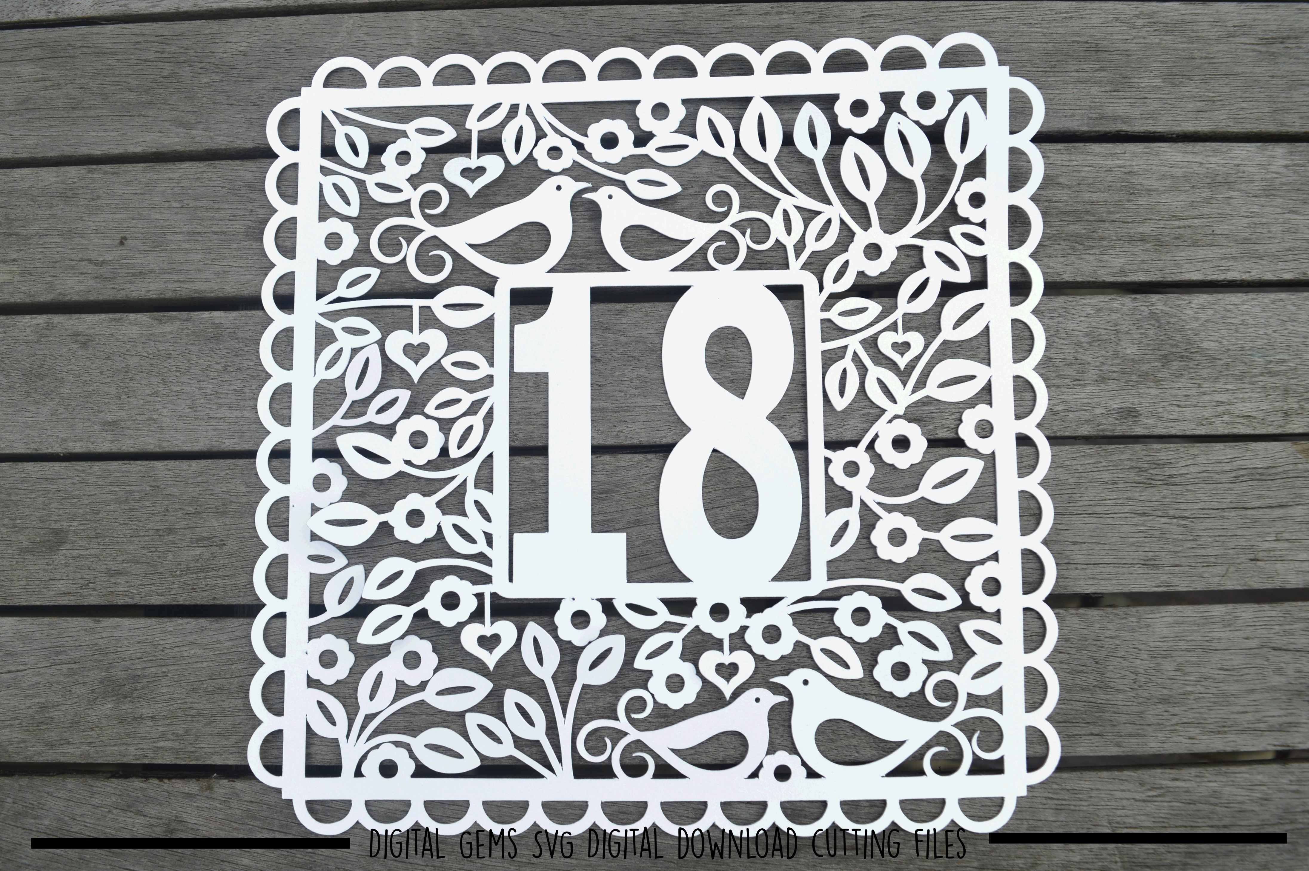 Number 18 paper cut SVG / DXF / EPS files (42612) | SVGs | Design Bundles