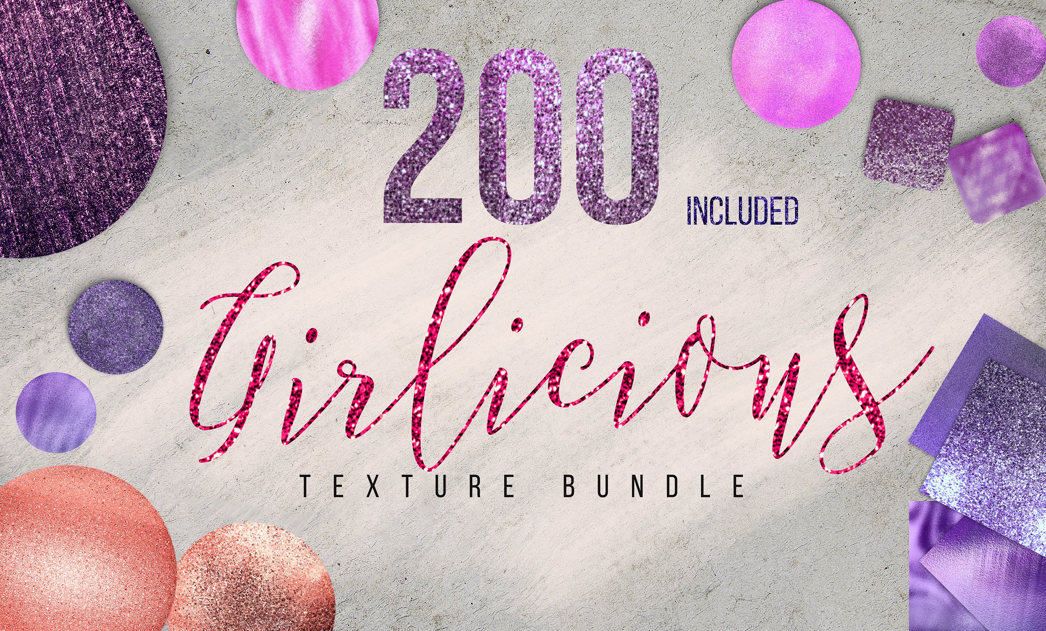 200 Glitter,Rose Gold Girly Textures
