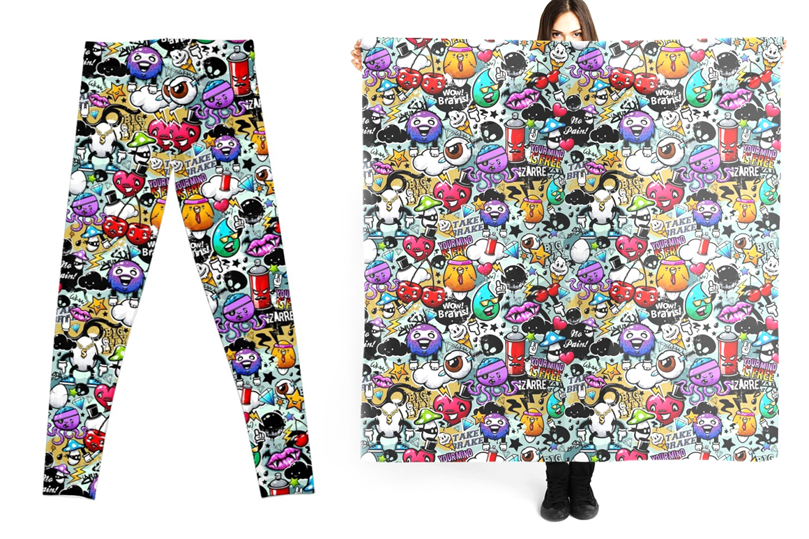 Crazy Graffiti Seamless Pattern