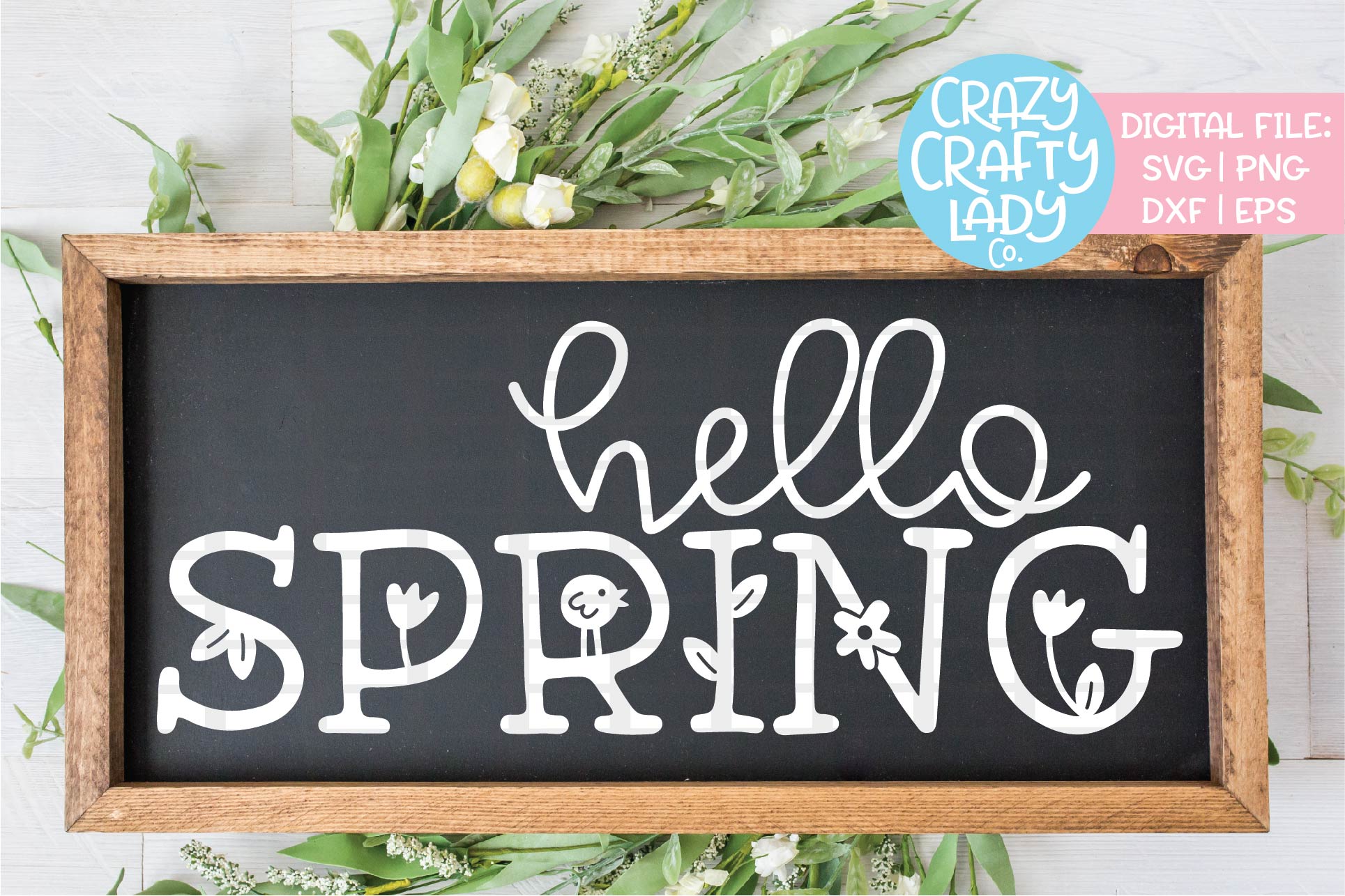 Hello Spring SVG DXF EPS PNG Cut File (193367) | Cut Files | Design Bundles