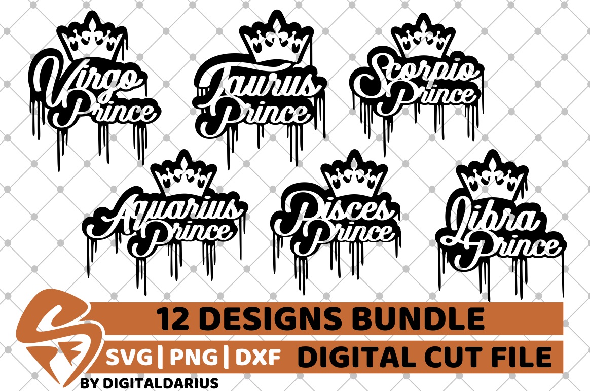 12x Zodiac Sign Bundle svg, Astrology svg, Prince svg, King (435907 ...