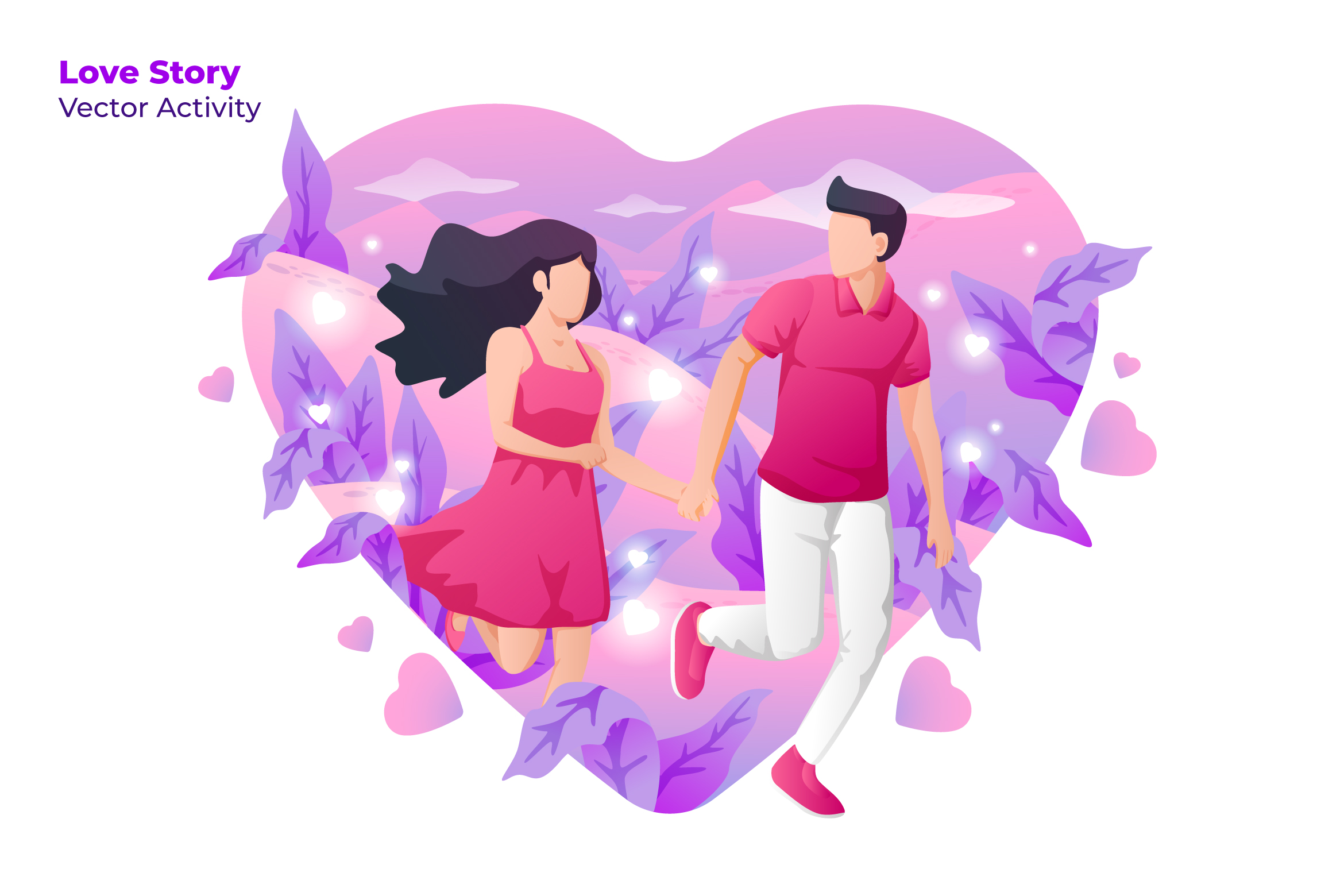 Love Story - Vector Illustration (318273) | Illustrations | Design Bundles