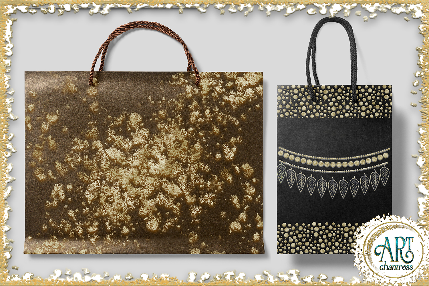 Champagne Ivory Gold Seamless Digital Papers,Border,Overlay