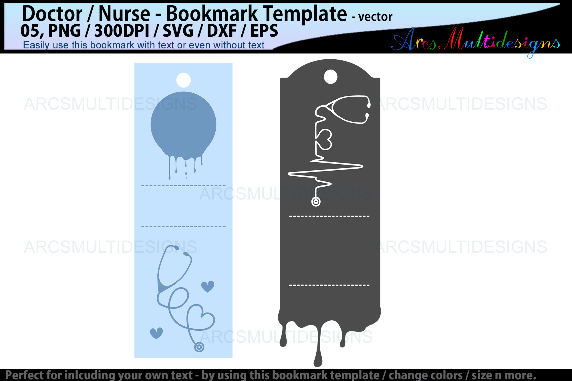 Doctor Bookmark template / Nurse bookmark template
