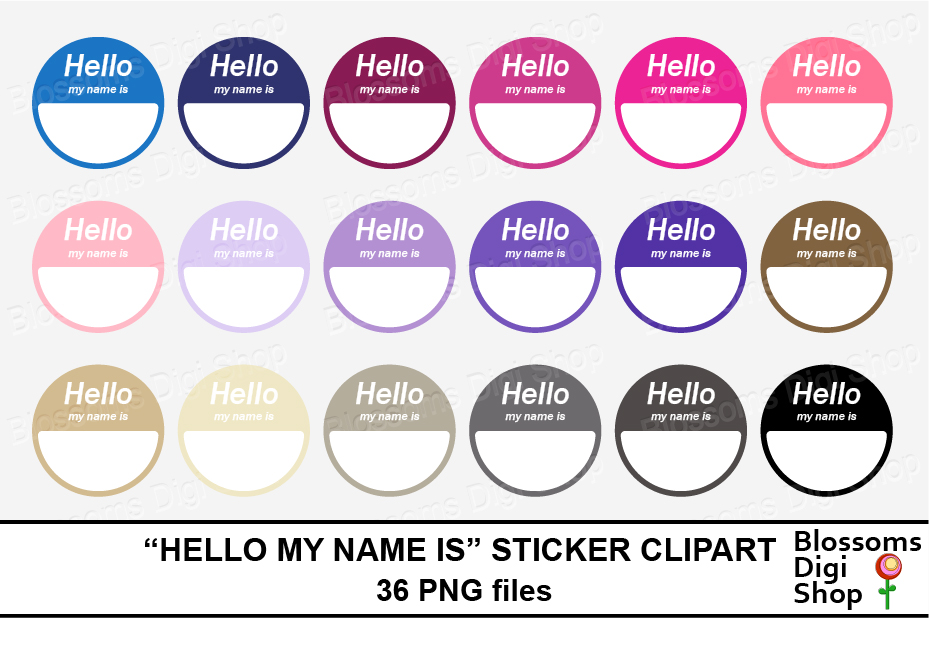Hello my name is Sticker Clipart (387001) | Stickers | Design Bundles