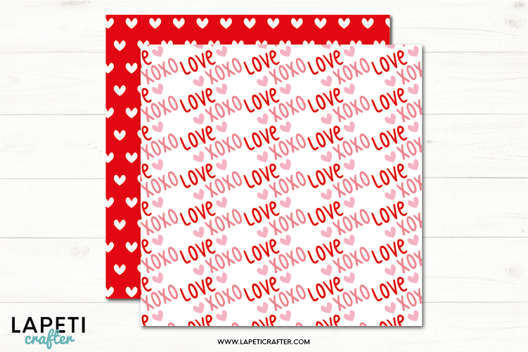 Valentines day digital paper red, 12x12 Scrapbooking Paper
