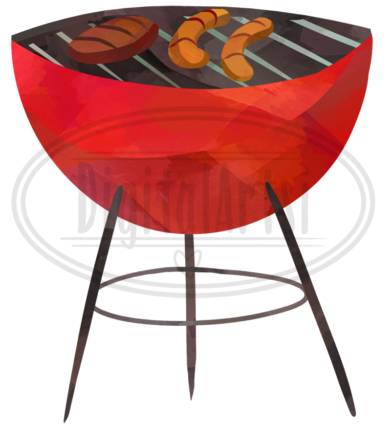 Watercolor BBQ Clipart (141939) | Illustrations | Design Bundles
