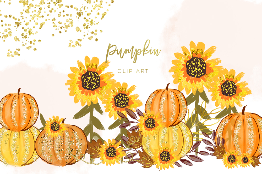 Pumpkins Watercolor Collection Fall Autumn Clip Art (129425 ...