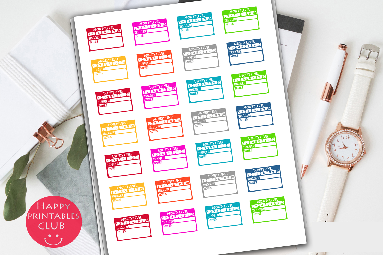 Anxiety Tracker Stickers-Stress Tracker-Planner Stickers (125252 ...