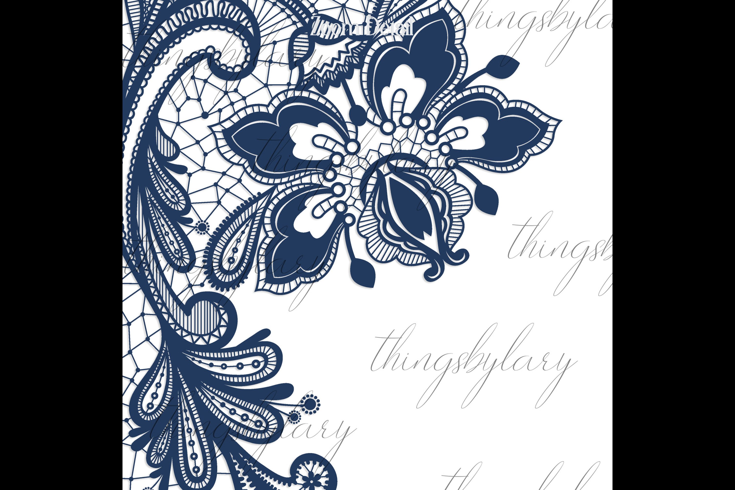 27 Navy Blue Lace Border Frame Overlay Transparent Images (188067 ...