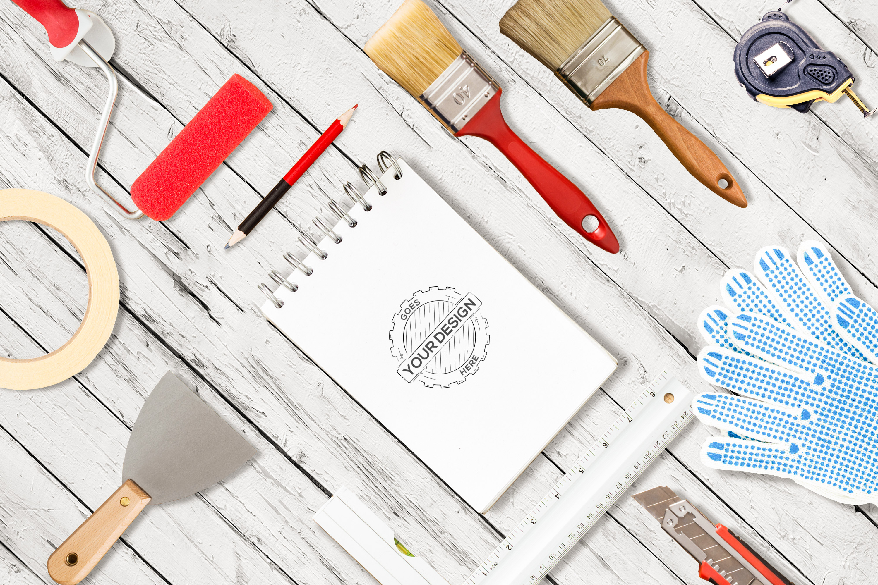 Work Tools Mock-up Pack #1 (55853) | Mock Ups | Design Bundles