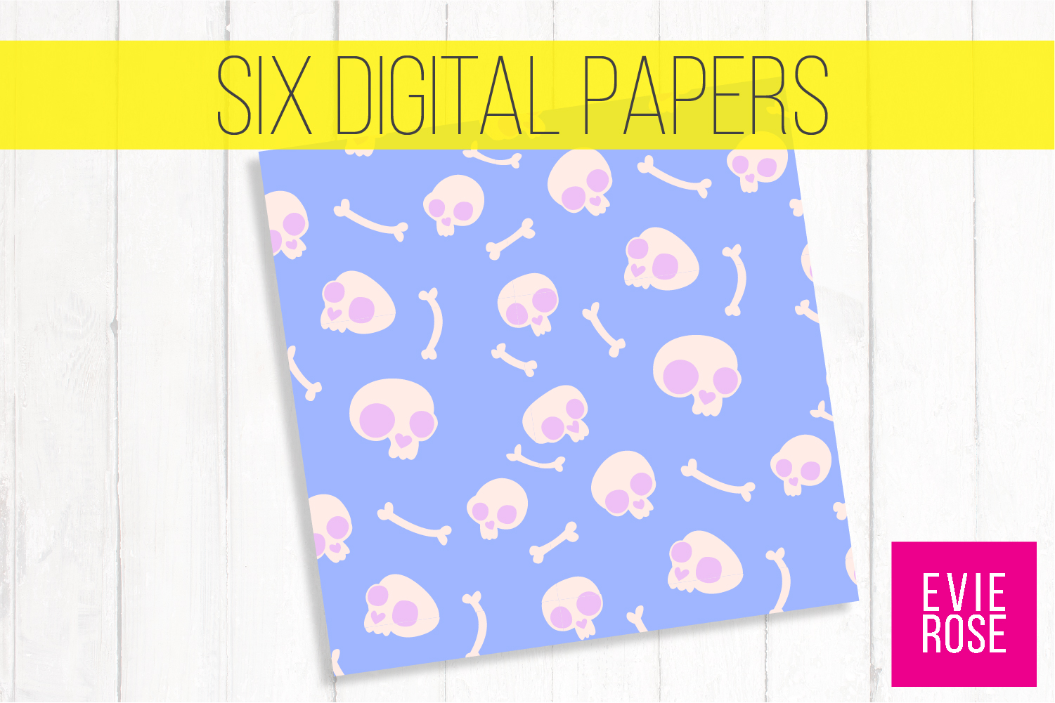 Cute Skull and Bones Digital Paper (281351) | Patterns | Design Bundles