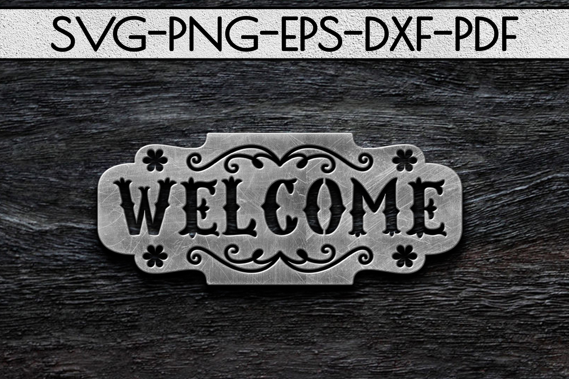 Welcome Sign Paper Cut Template Home Decor SVG PDF DXF
