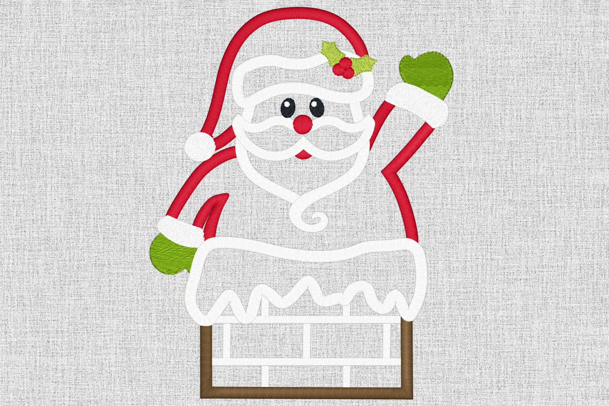Chimney Santa Claus Applique Design 1203 (379309) | Embroidery | Design ...