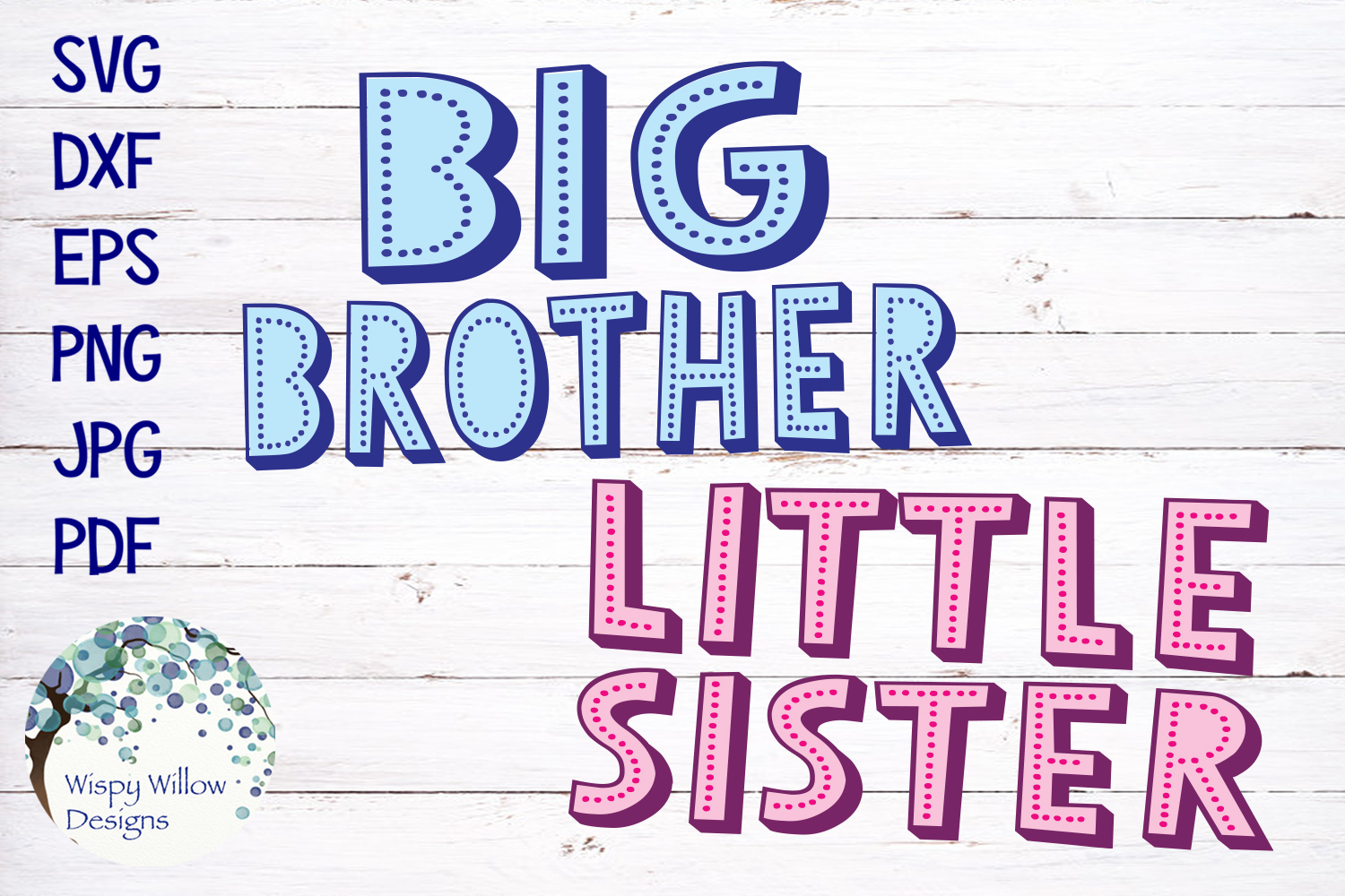 Big, Middle, Little Sister and Brother SVG Bundle