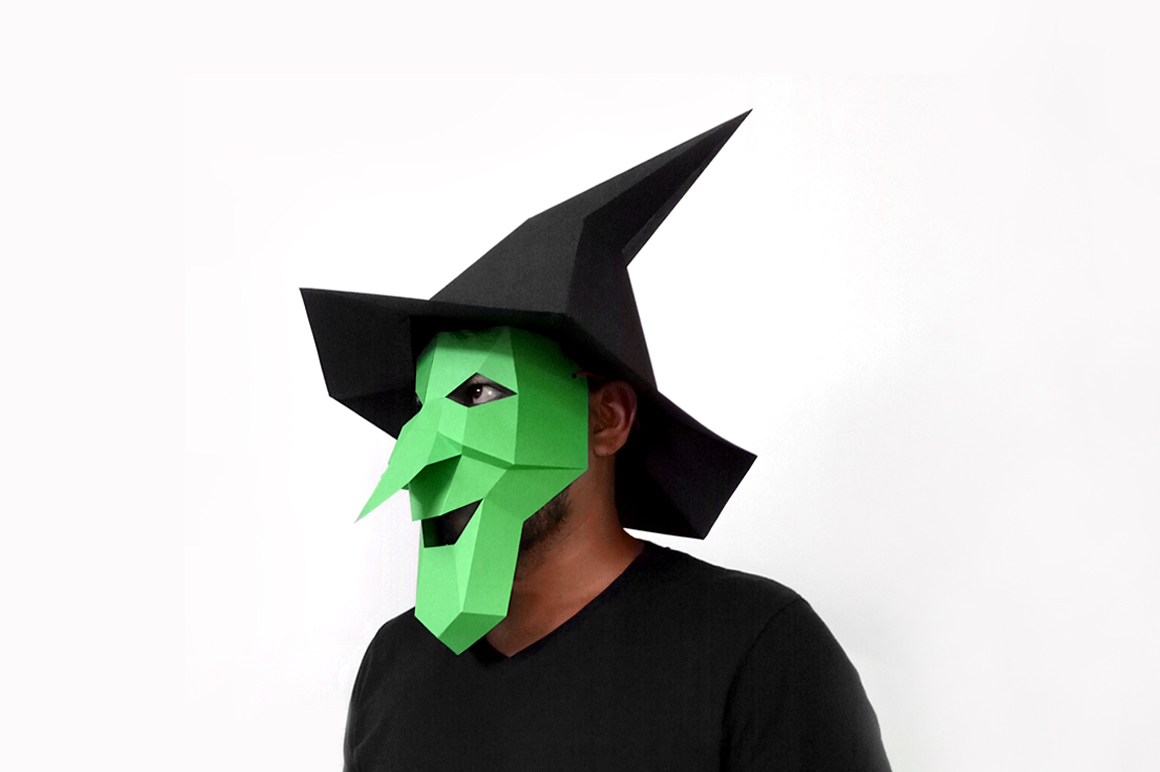 DIY Halloween Witch Mask - 3d papercraft