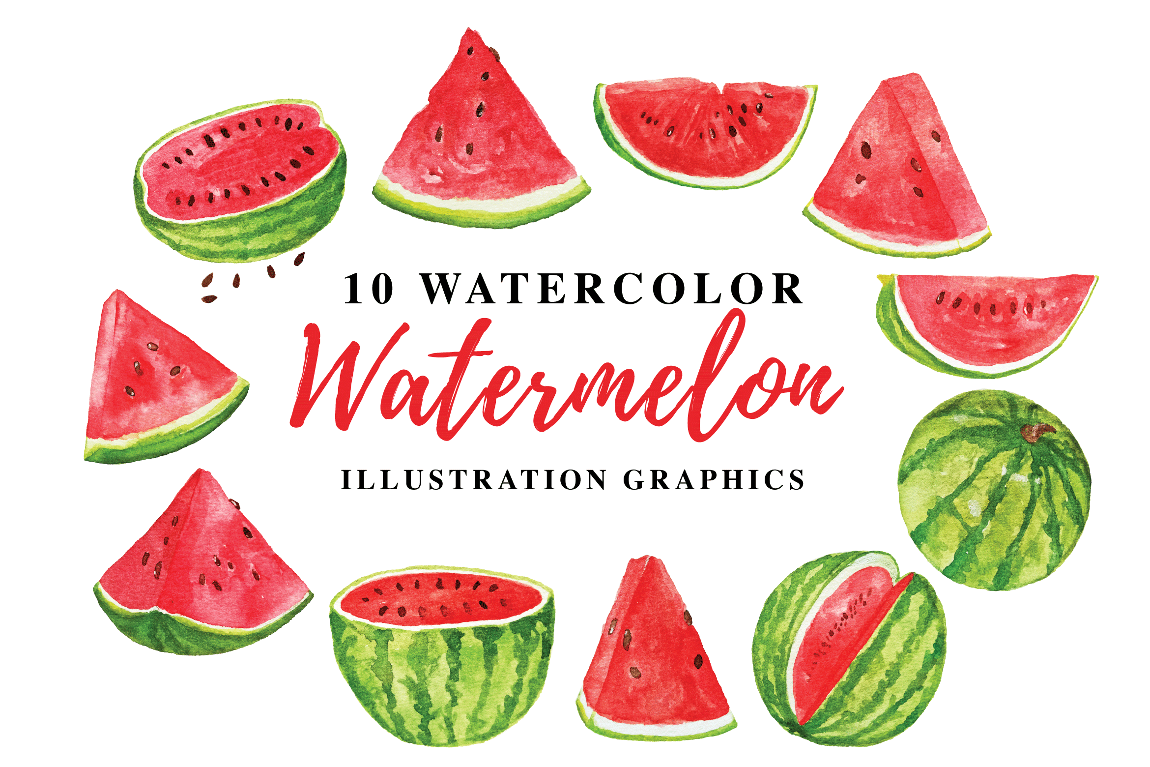 11 Watercolor Watermelon Illustration Graphics (498284) | Decorations ...