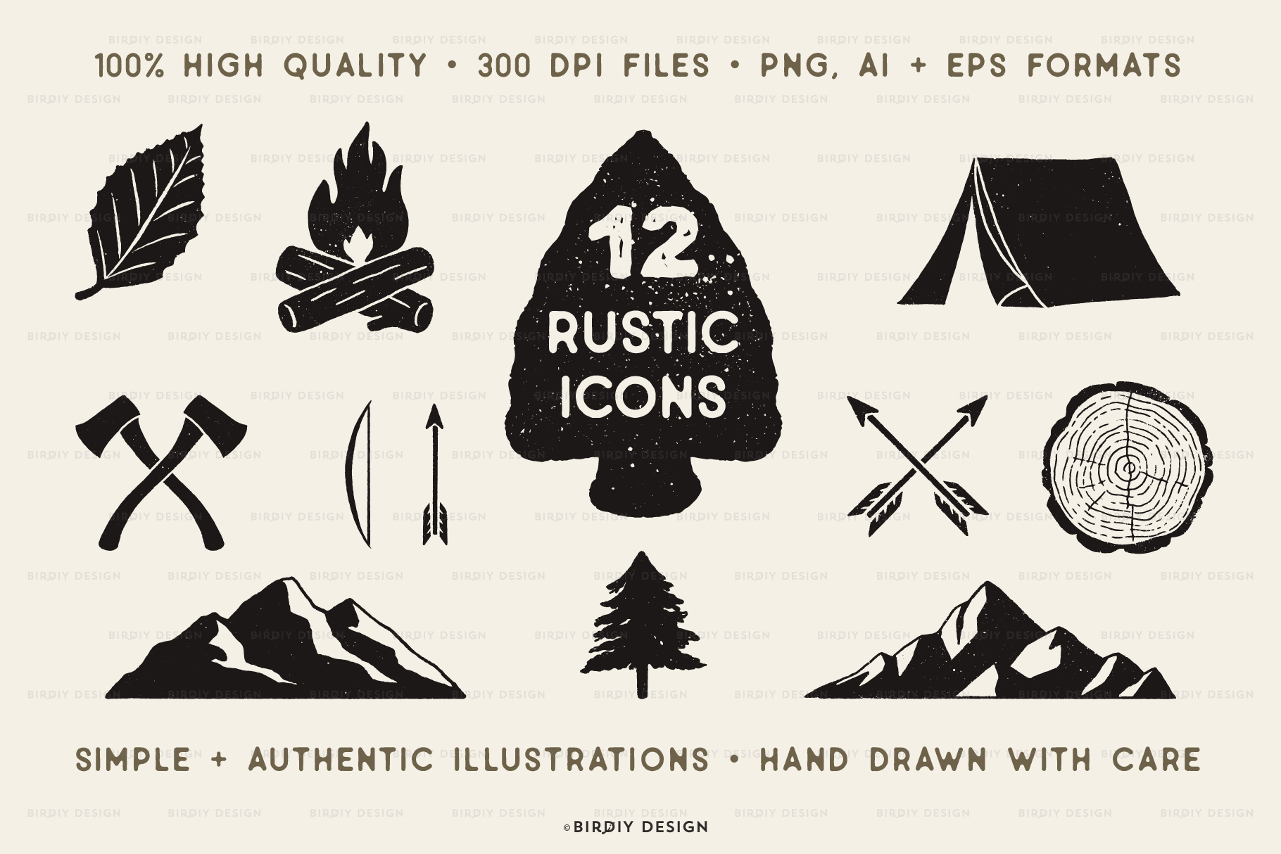 Rustic Nature Icons & Illustrations