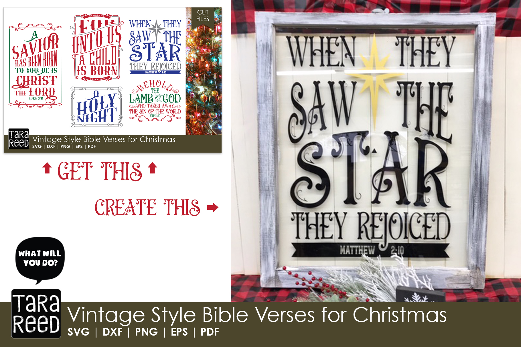Vintage Style Bible Verses for Christmas - SVG & Cut Files
