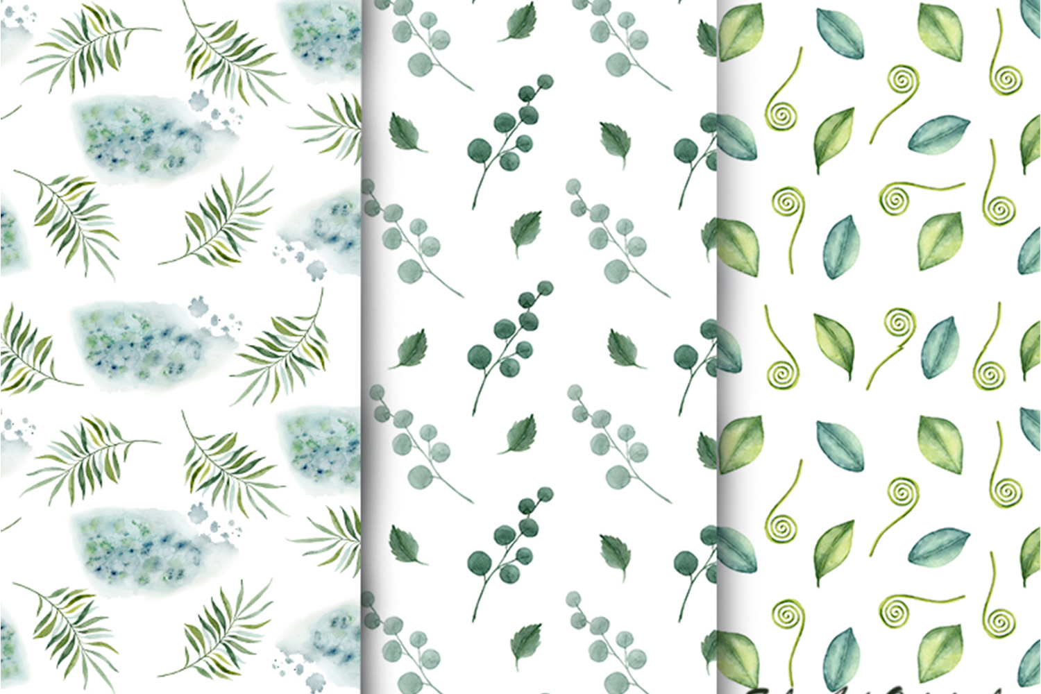 Greenery seamless patterns