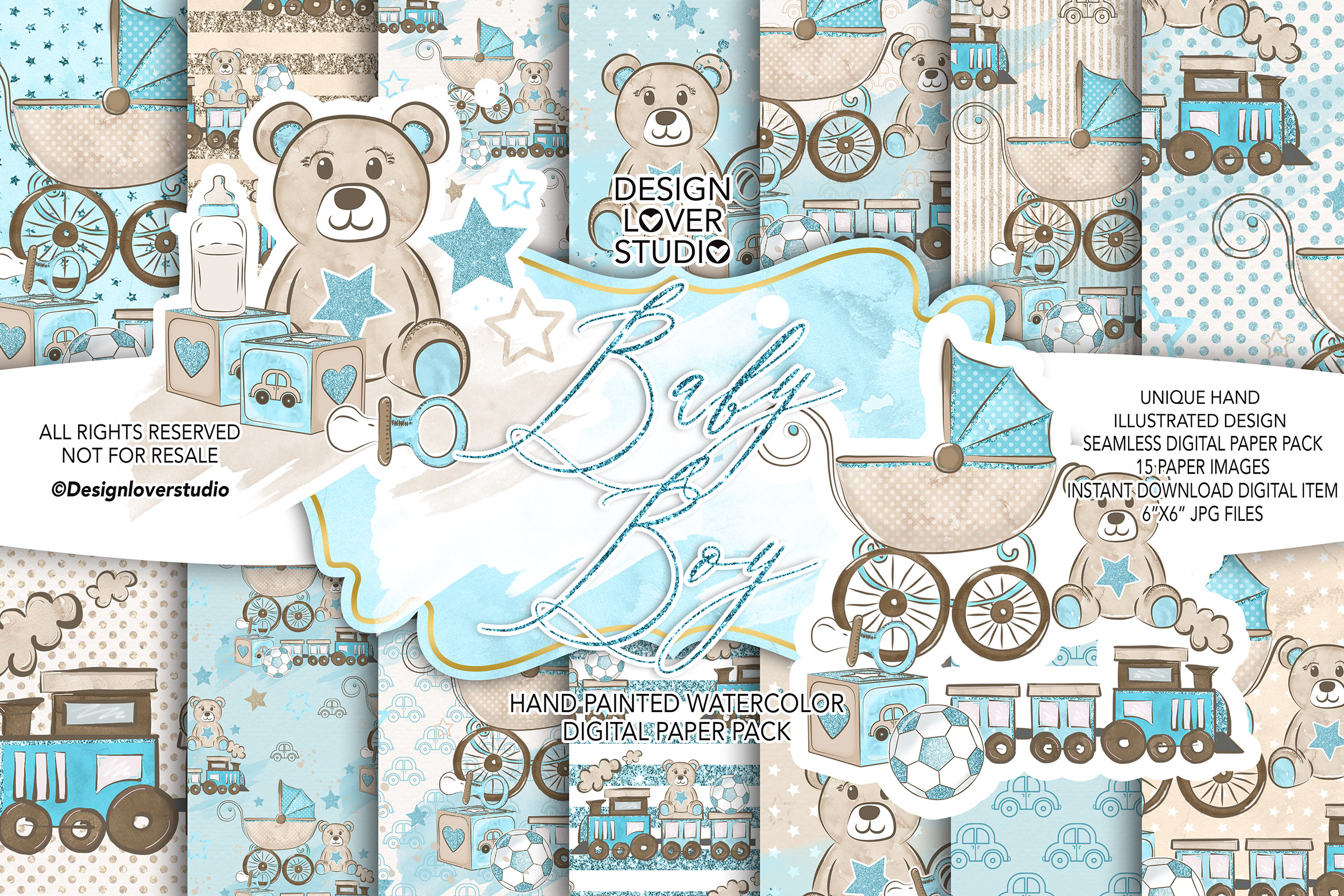 Baby Boy digital paper